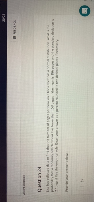 Solved 20/25 FEEDBACK Content attribution Question 24 Lisa | Chegg.com