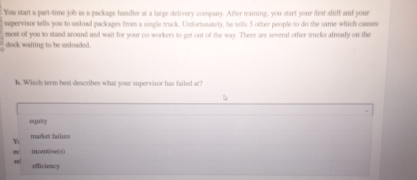 Solved You start a part-time job as a packape handler in a | Chegg.com