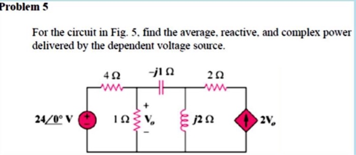 Solved Problem 5 For the circuit in Fig. 5, find the | Chegg.com
