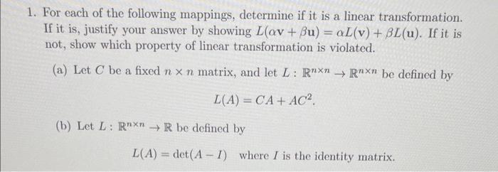 Solved 1. For each of the following mappings, determine if | Chegg.com