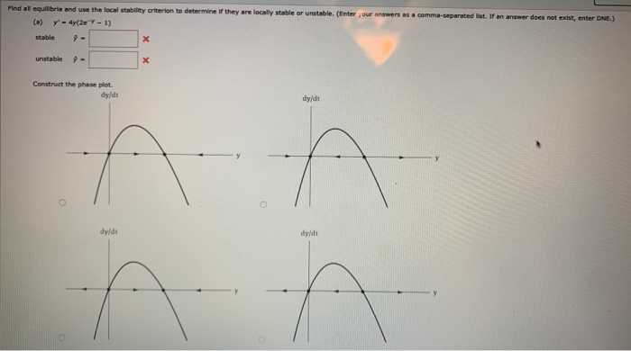 Solved Find all equilibris and use the local stability | Chegg.com