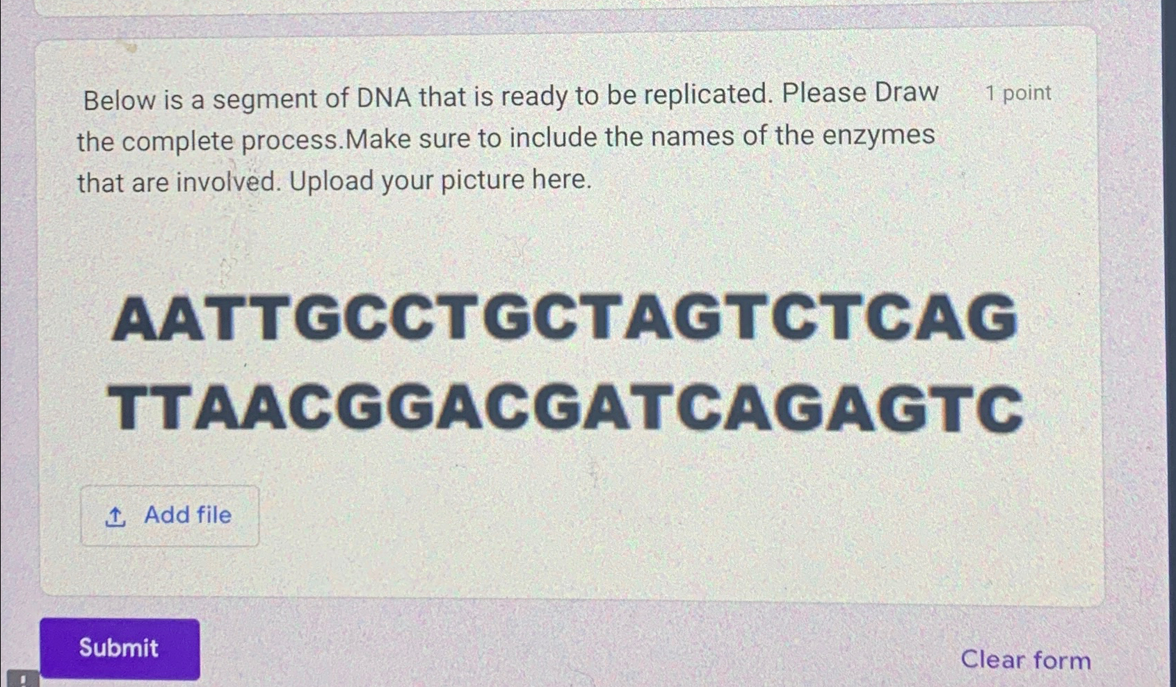 Solved Below is a segment of DNA that is ready to be | Chegg.com