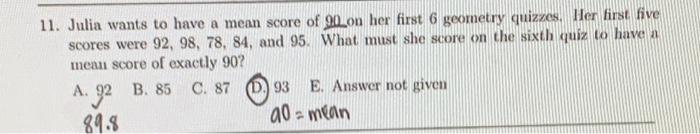 Solved 10. Ralph has taken 12 quizzes in his math class, and | Chegg.com