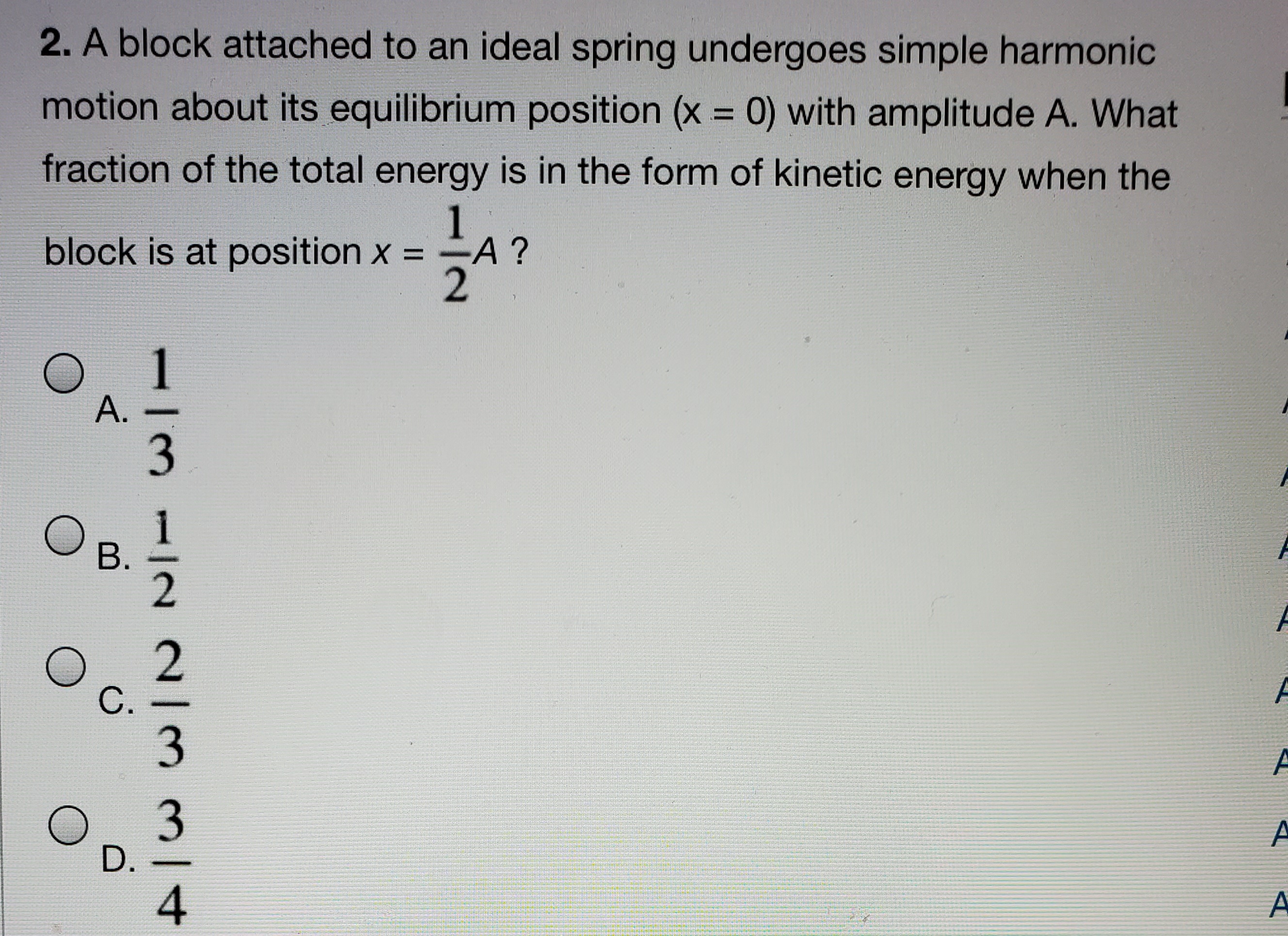 Solved A block attached to an ideal spring undergoes simple | Chegg.com