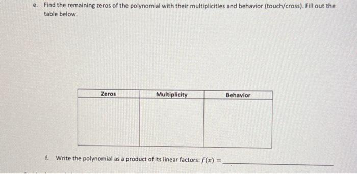 Solved 2. Consider the polynomial function | Chegg.com