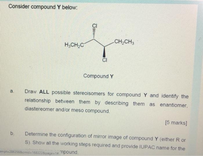 Solved Consider compound Y below: Öll CH2CH3 H3CH2C Compound | Chegg.com
