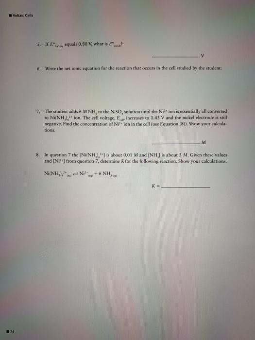 Solved 7 Zab Voltaic Cells Prelab Nam м т т к A student | Chegg.com Solved 7 Zab Voltaic Cells Prelab Nam м т т к A student | Chegg.com