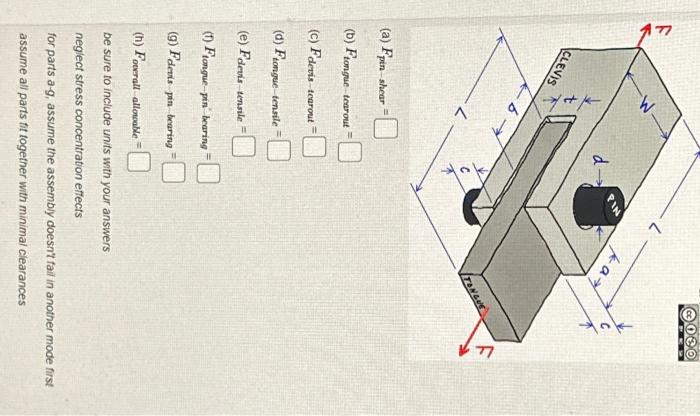 Solved A mechanical connection known as a clevis and pin is | Chegg.com