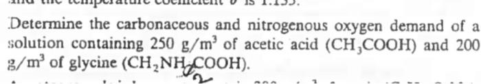 Solved Determine the carbonaceous and nitrogenous oxygen | Chegg.com