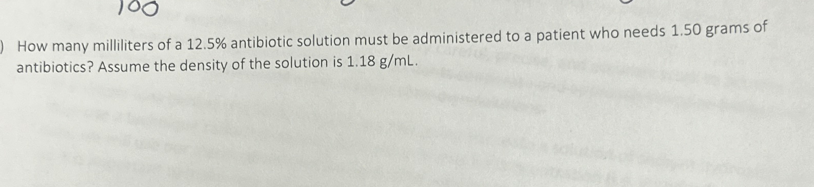Solved How many milliliters of a 12.5% ﻿antibiotic solution | Chegg.com