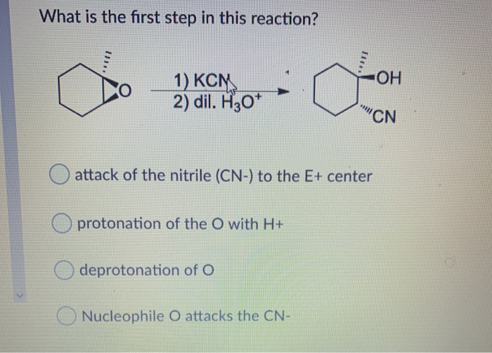Solved What is the first step in this reaction? 1) KCM 2) | Chegg.com