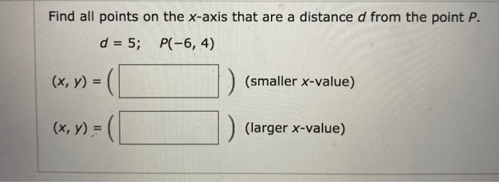 Solved Find all points on the x-axis that are a distance d | Chegg.com