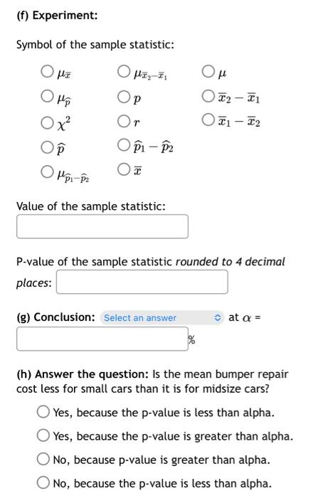 Solved In crash tests at five miles per hour, the mean | Chegg.com