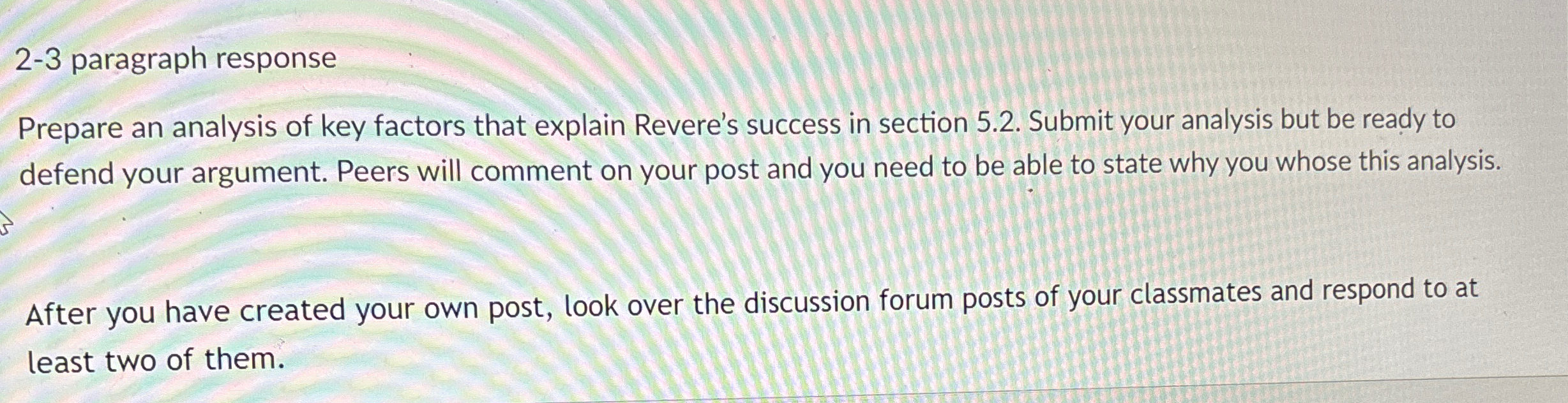 Solved 2-3 ﻿paragraph responsePrepare an analysis of key | Chegg.com