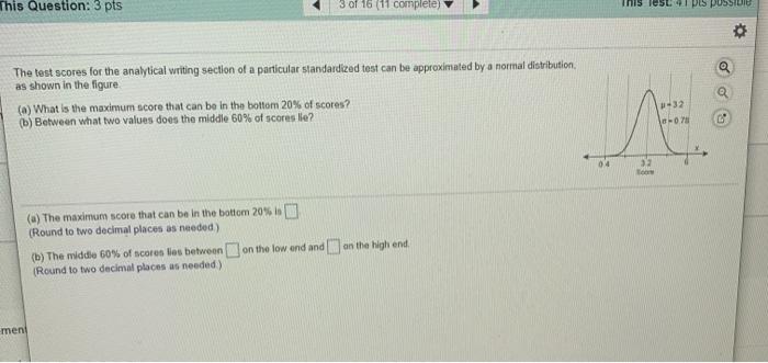 Solved This Question: 3 pts 3 of 16 (11 complete) Inis Test | Chegg.com Solved This Question: 3 pts 3 of 16 (11 complete) Inis Test | Chegg.com