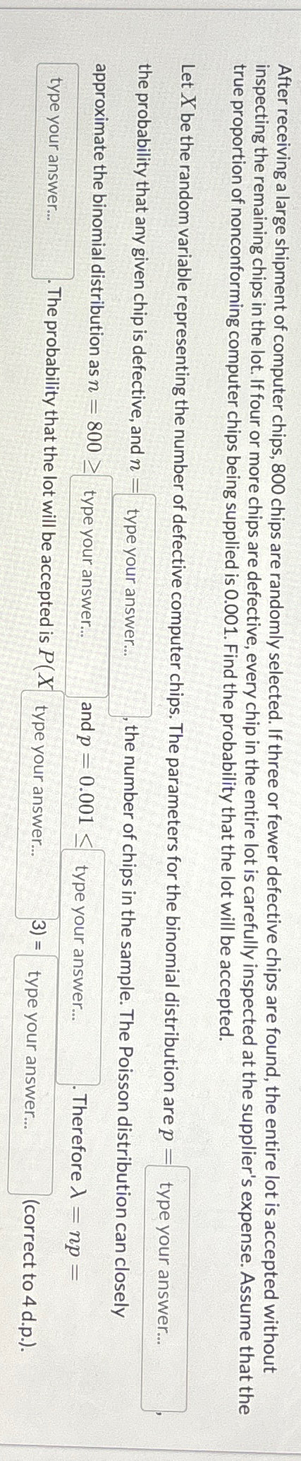 Solved After receiving a large shipment of computer chips, | Chegg.com