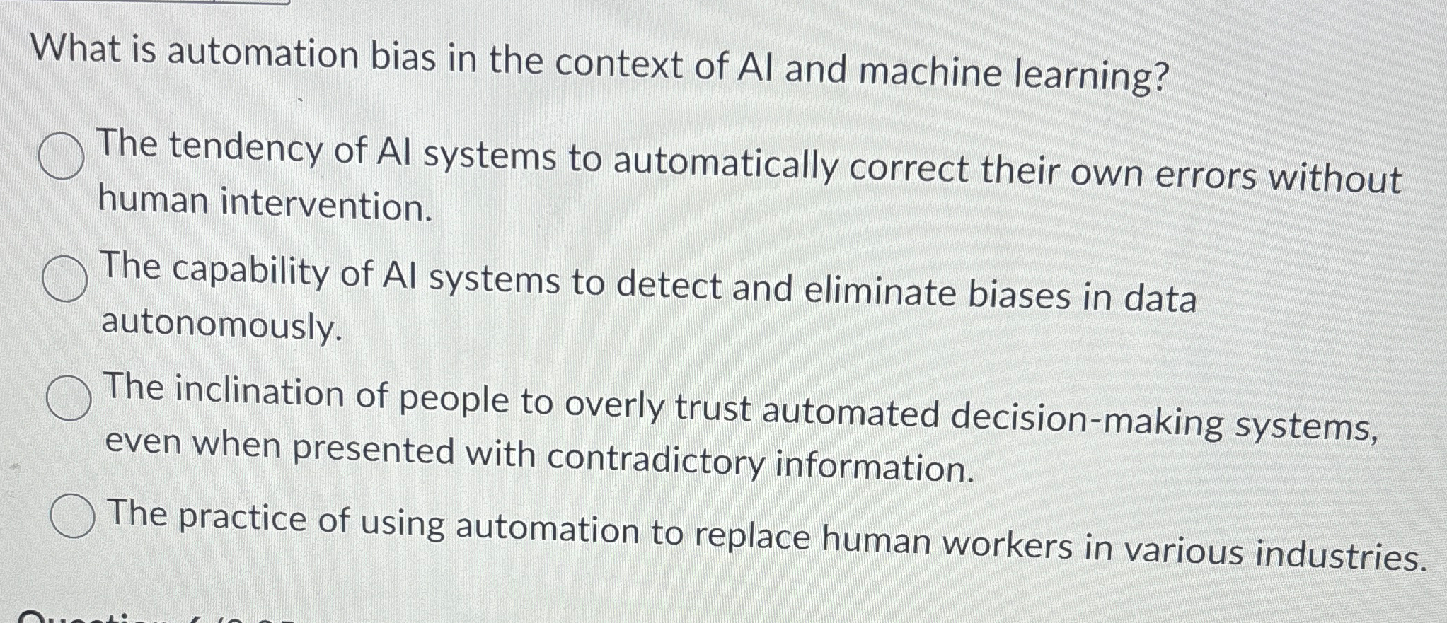 Solved What is automation bias in the context of Al and | Chegg.com