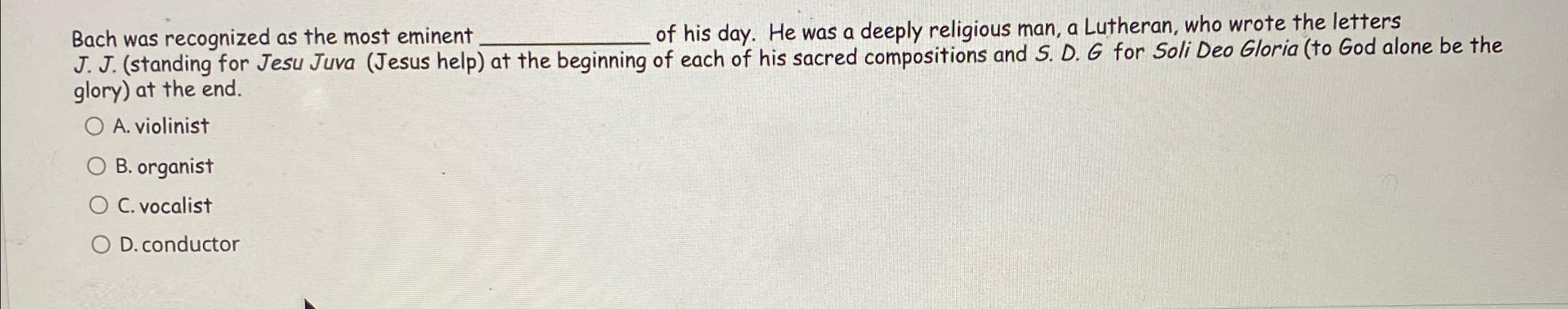 Solved Bach was recognized as the most eminentof his day. He | Chegg.com