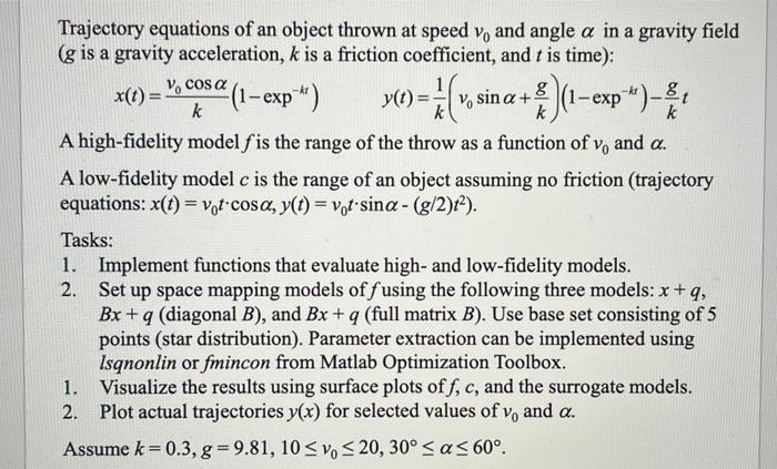 and a. Trajectory equations of an object thrown at | Chegg.com