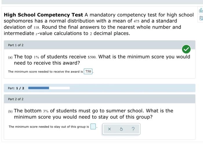 Solved High School Competency Test A mandatory competency | Chegg.com