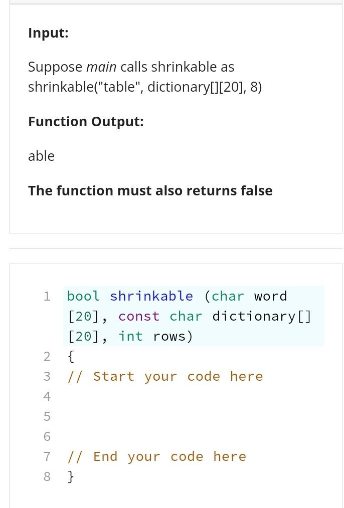 Suppose main calls shrinkable as | Chegg.com