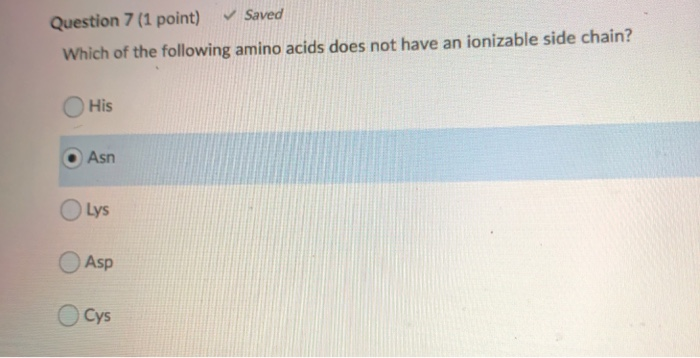 Solved Question 7 (1 point) Saved Which of the following | Chegg.com