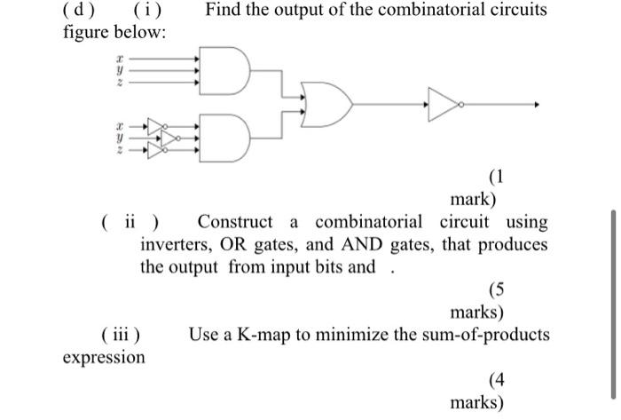 Solved D I Find The Output Of The Combinatorial Circuits