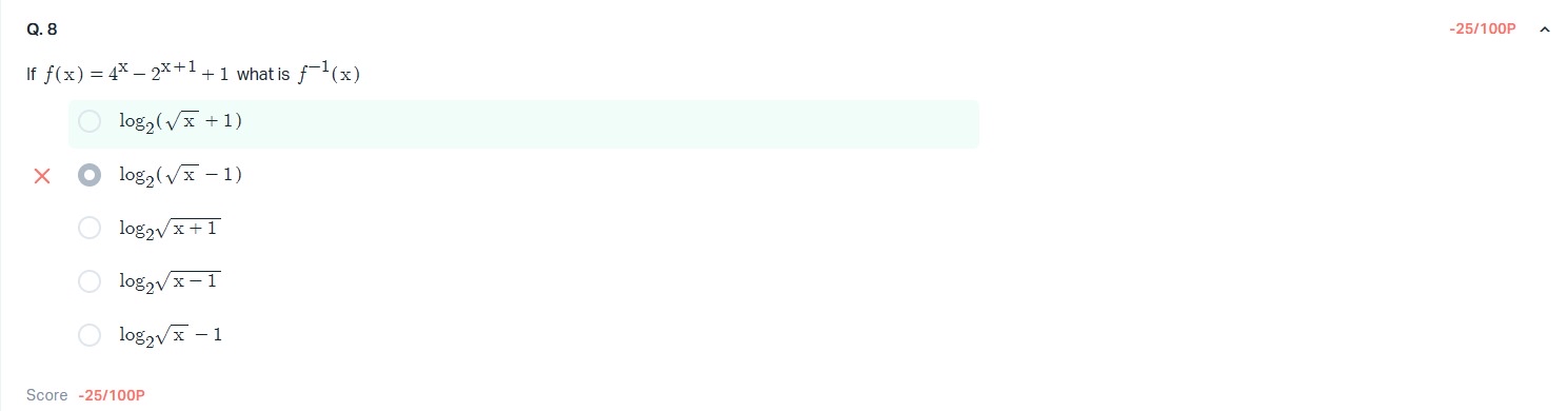 Solved Q. 8-25100PIf f(x)=4x-2x+1+1 ﻿what is | Chegg.com