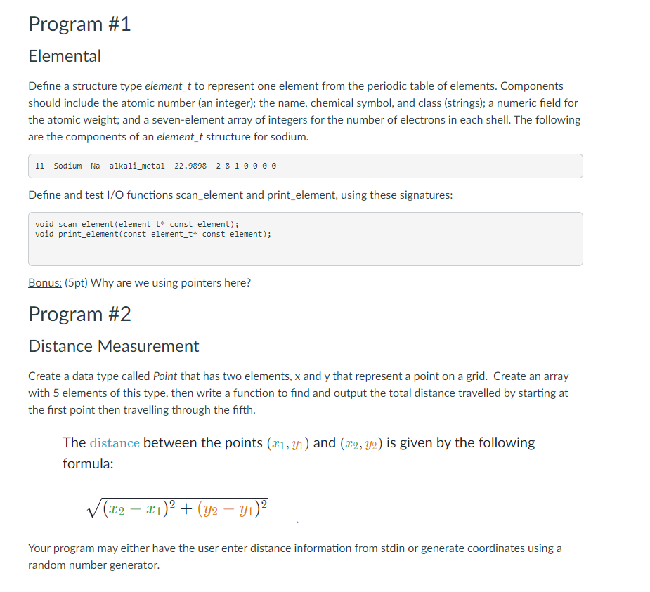 Solved Program 1 Please Write In Code By C Completely