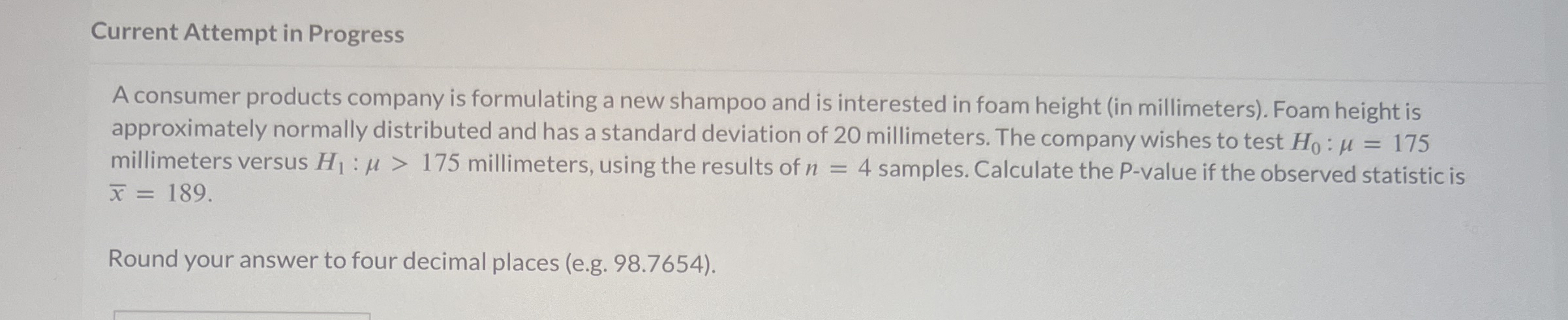 Solved Current Attempt in ProgressA consumer products | Chegg.com