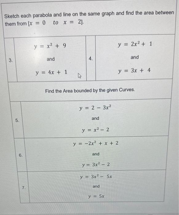 Solved Sketch each parabola and line on the same graph and | Chegg.com