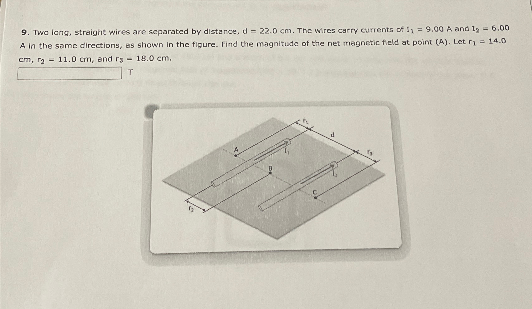 Solved Two long, straight wires are separated by distance, | Chegg.com