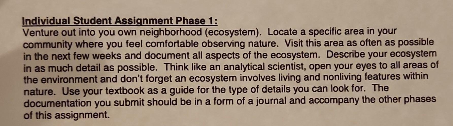 Solved Individual Student Assignment Phase 1: Venture out | Chegg.com