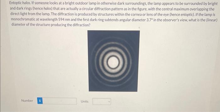 Solved Entoptic halos. If someone looks at a bright outdoor | Chegg.com