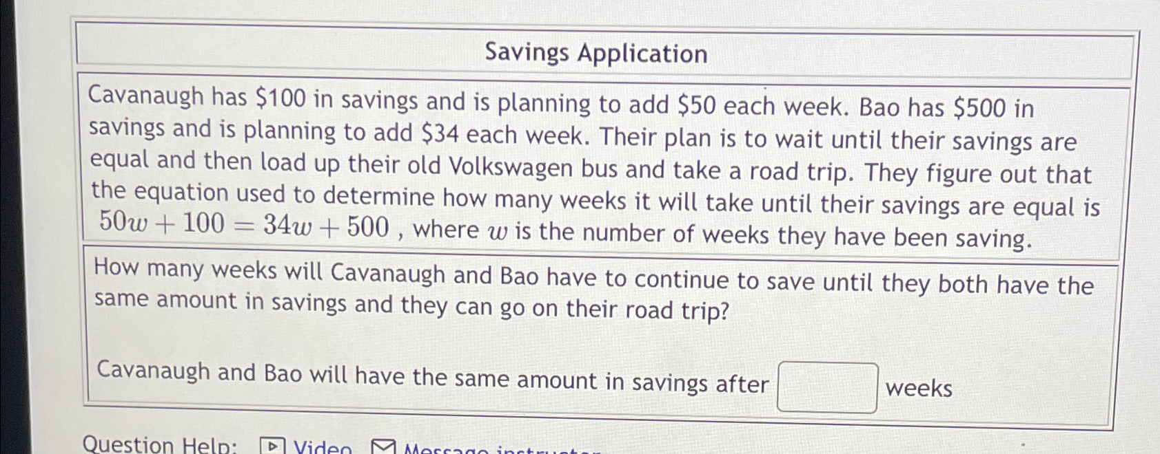 Solved Savings ApplicationCavanaugh has $100 ﻿in savings and | Chegg.com
