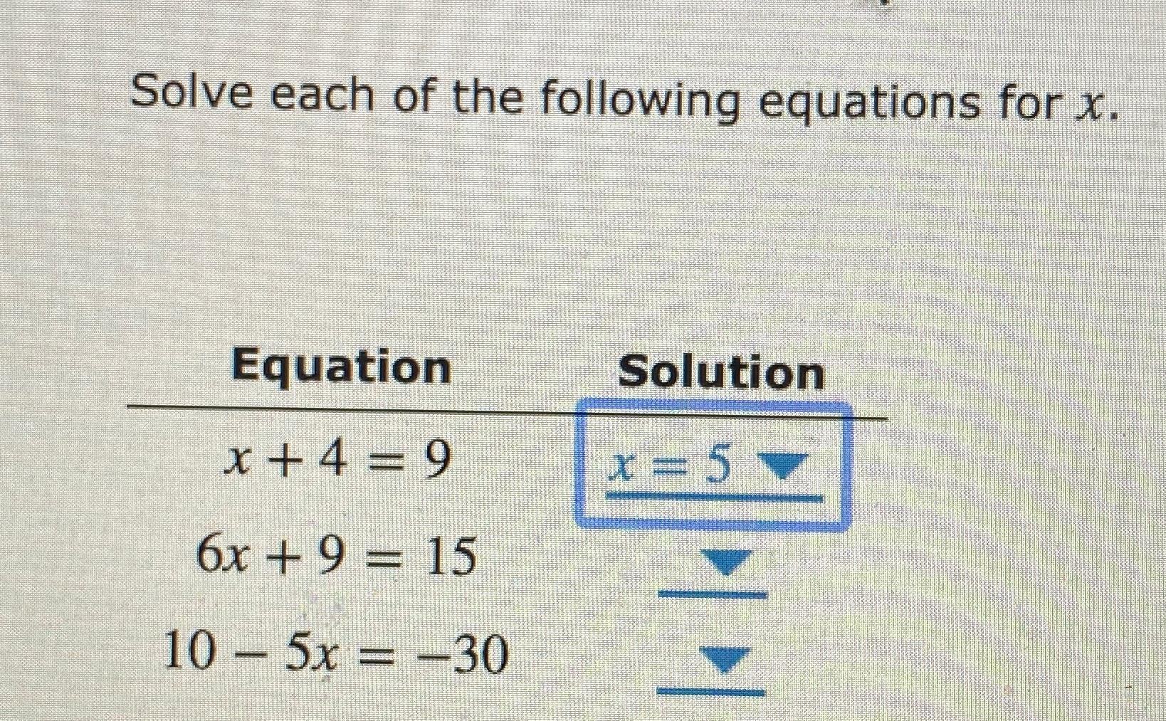 Solved Solve each of the following equations for | Chegg.com