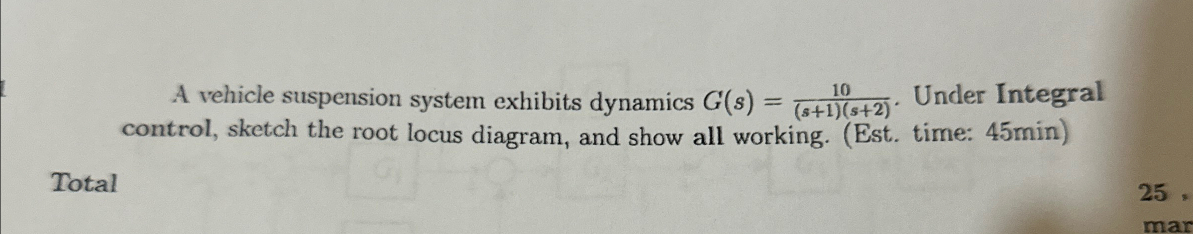 Solved A vehicle suspension system exhibits dynamics | Chegg.com