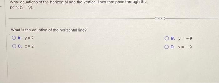 Solved Write equations of the horizontal and the vertical | Chegg.com