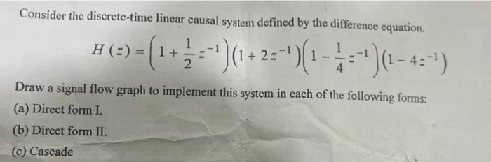 Solved Consider the discrete-time linear causal system | Chegg.com
