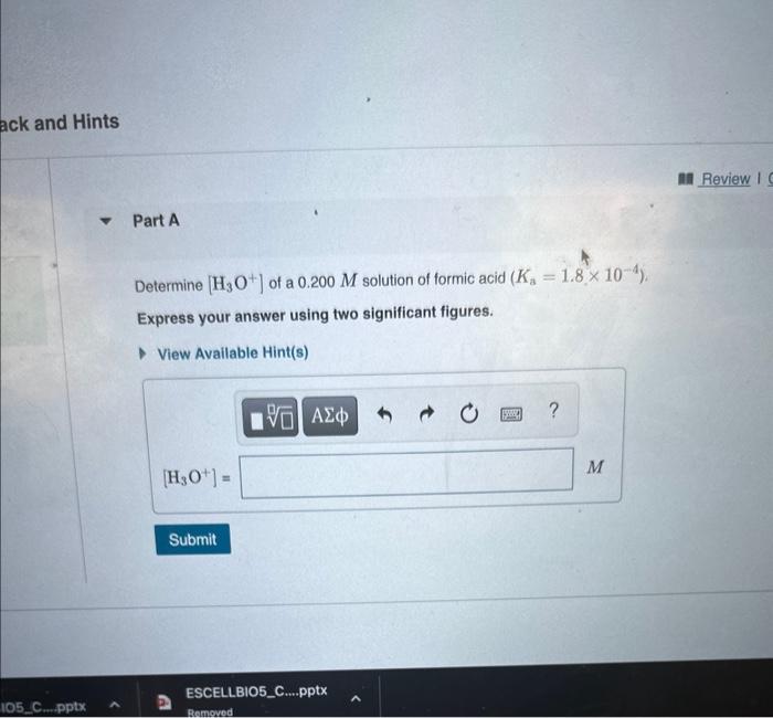 Solved Determine [H3O+]of a 0.200M solution of formic acid | Chegg.com