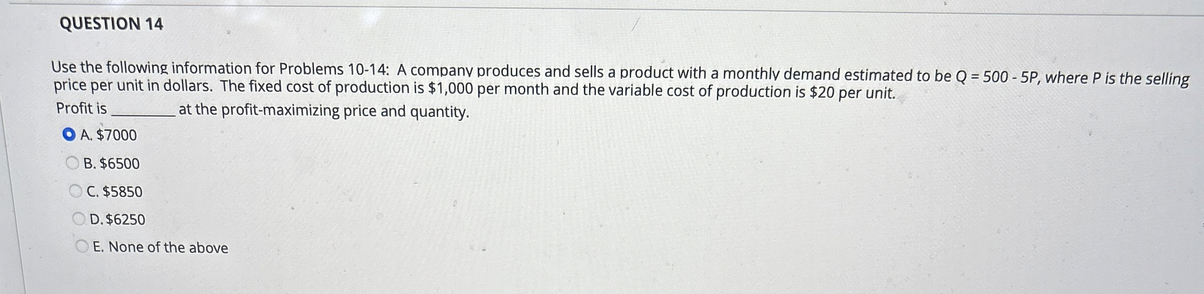 Solved QUESTION 14Use the following information for Problems | Chegg.com