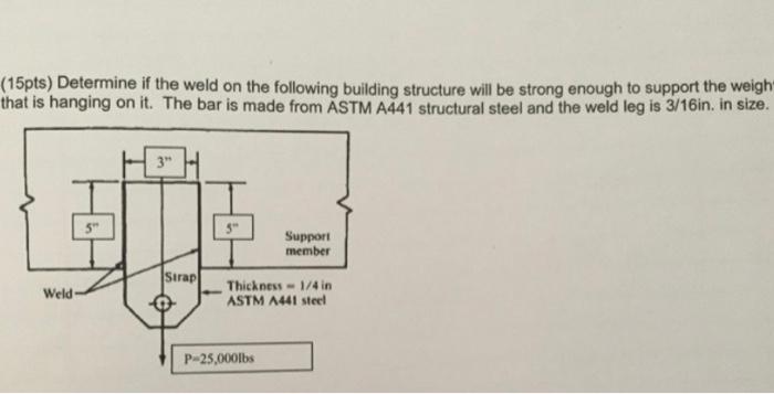 Solved 15pts) Determine if the weld on the following | Chegg.com