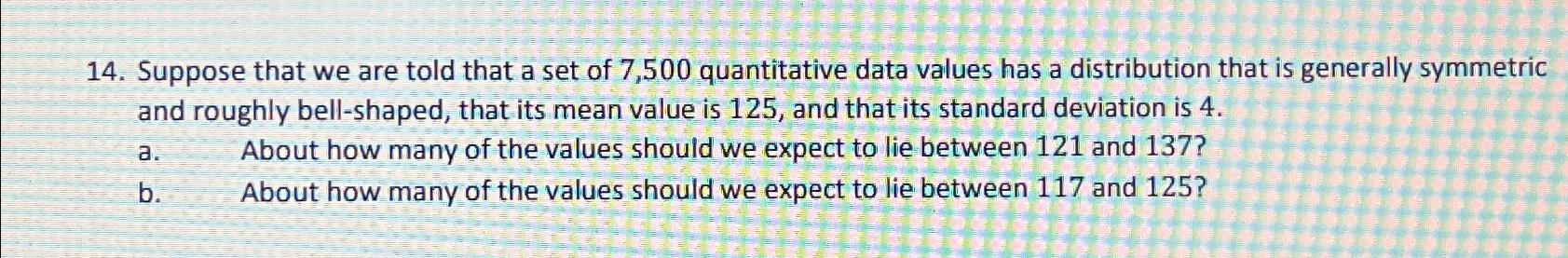 Solved Suppose that we are told that a set of 7,500 | Chegg.com