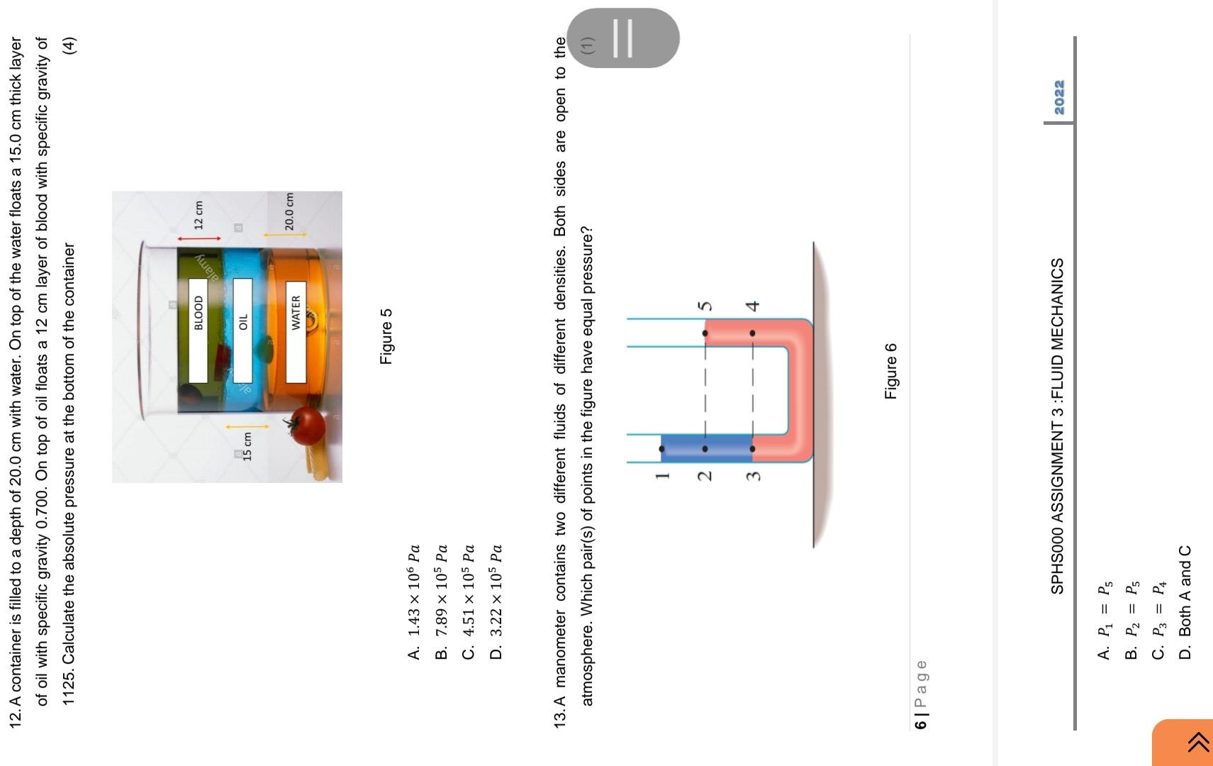 Solved 12. A container is filled to a depth of 20.0 cm with | Chegg.com