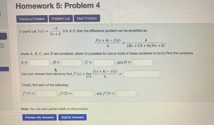 Solved Homework 5 Problem 4 Previous Problem Problem List 1348