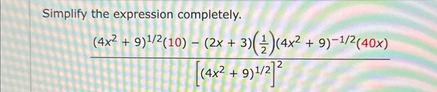 Solved Simplify the expression | Chegg.com