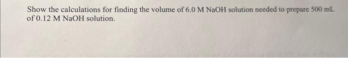 Solved Show the calculations for finding the volume of | Chegg.com