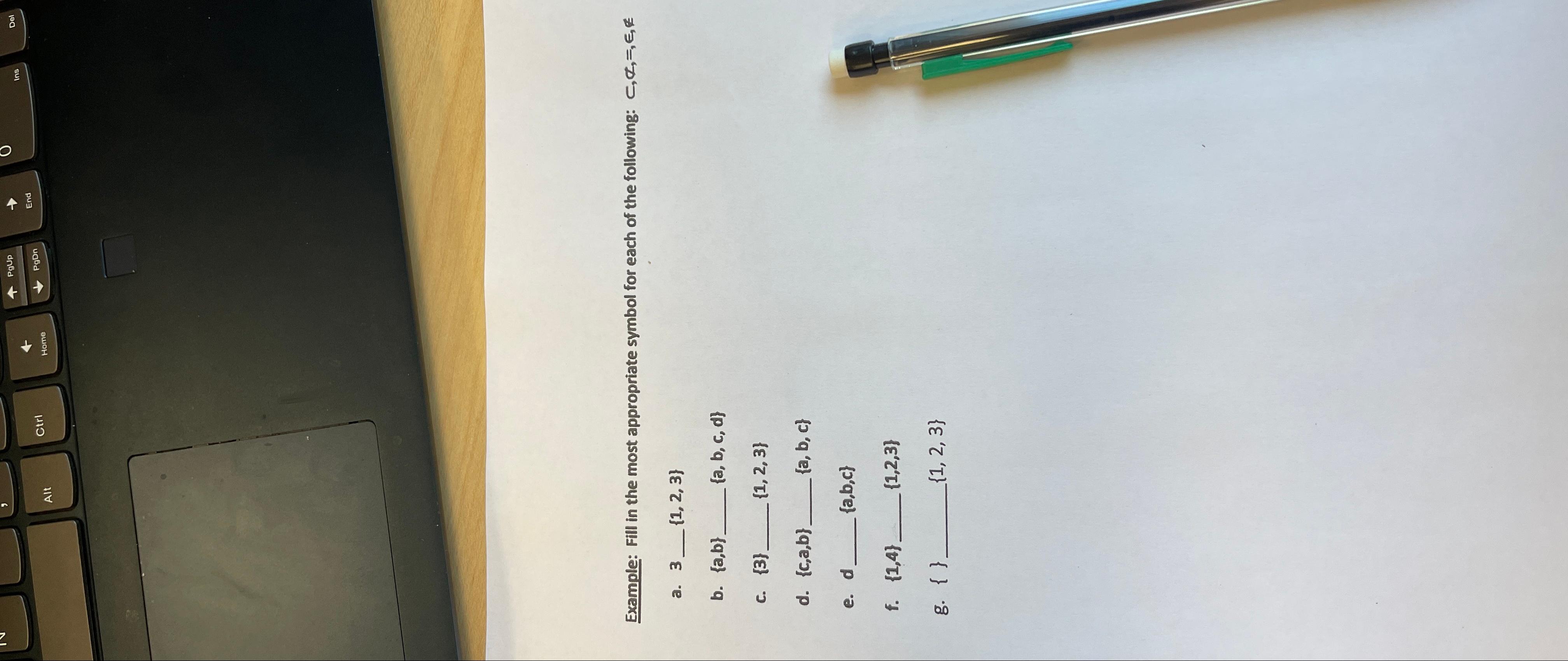 Solved Example: Fill in the most appropriate symbol for each | Chegg.com