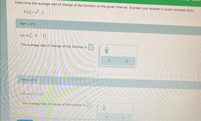 Solved Determine the average rate of change of the function | Chegg.com
