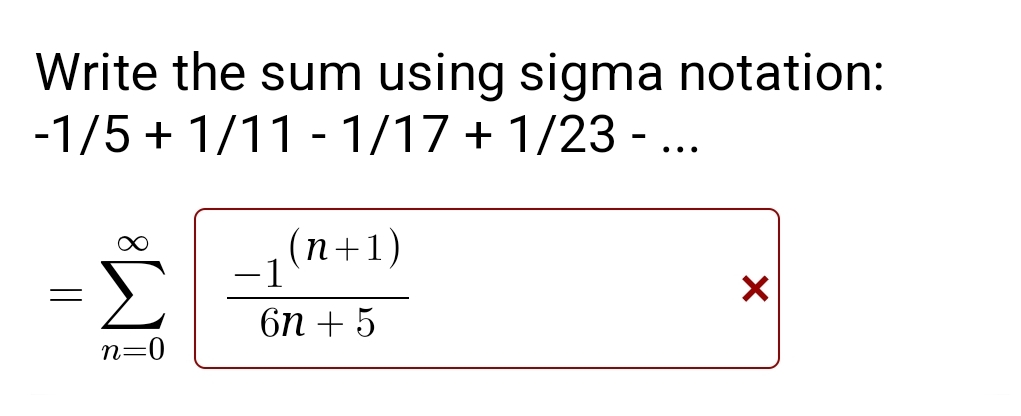 Solved Write the sum using sigma | Chegg.com